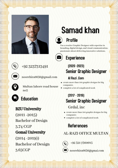 White Professional Resume A4 Template | PosterMyWall