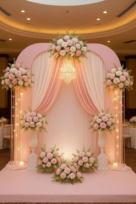 Plantilla de White Professional Romantic Blush Wedding Altar Poster ...