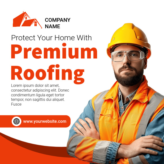 White Professional Roofing Instagram Post Template | PosterMyWall