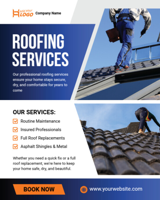 White Professional Roofing Service Ad Instagram Portrait Template ...