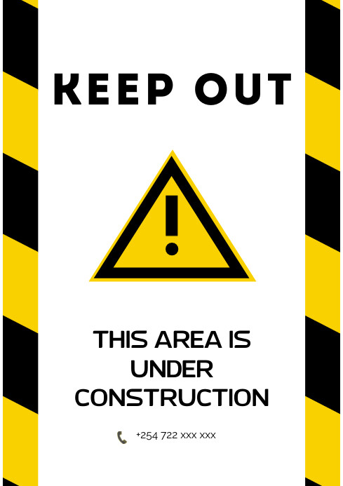 White Professional Safety Sign Template A4 | PosterMyWall