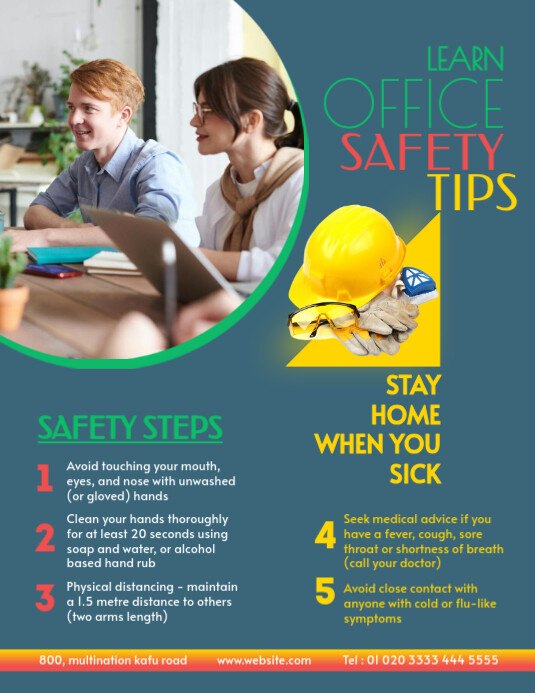 Copy of White Professional Safety Work From Home Guidelines Flyer (us ...