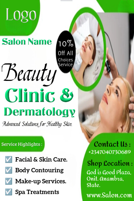 Copy of White Professional Salon Flyer Poster | PosterMyWall