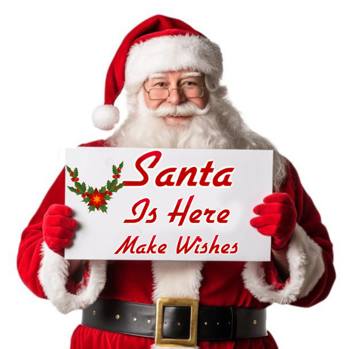 White Professional Santa Is Here Instagram Post Template | PosterMyWall