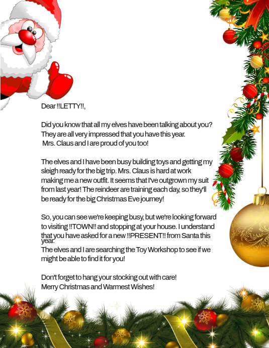 White Professional Santa Letter Flyer (us Letter) Template | PosterMyWall