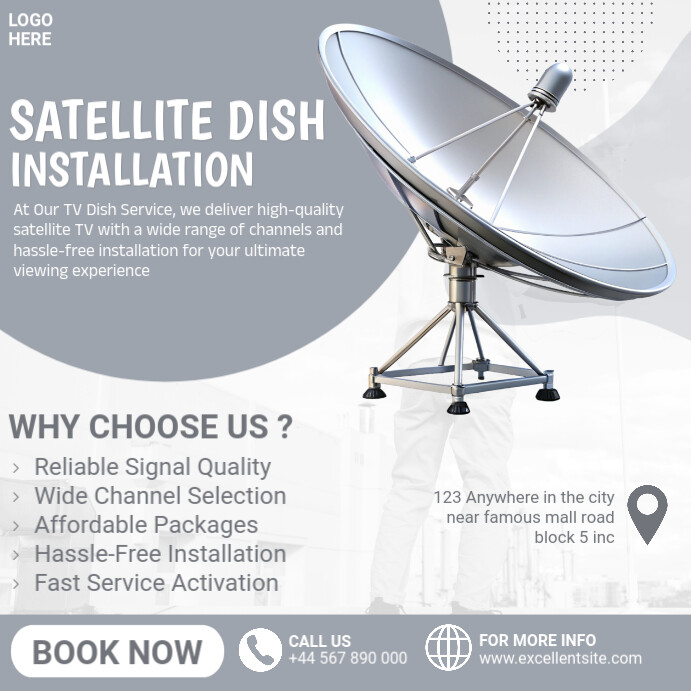 Copy of White Professional Satellite Dish Installation Instagram Post ...