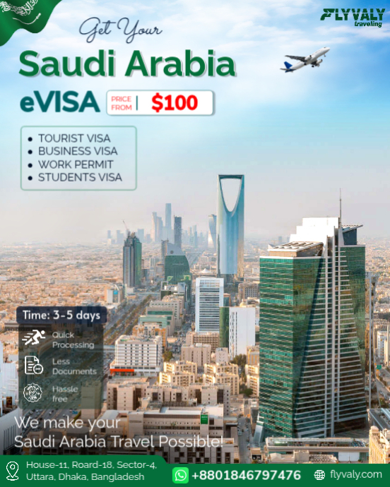 Plantilla de White Professional Saudi Arabia Visa Processing Ads Design ...