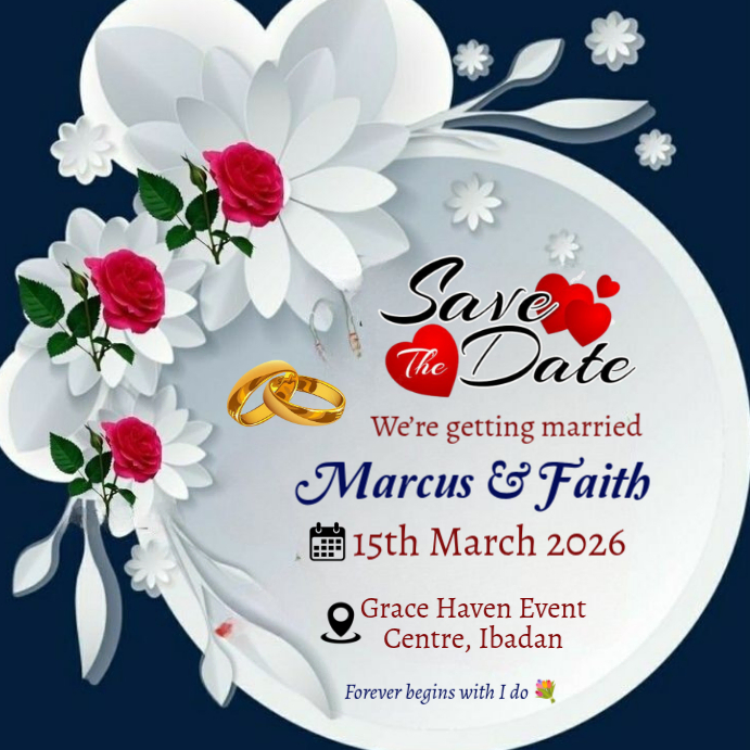 White Professional Save The Date Editable Design Template Instagram ...