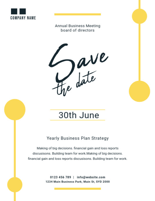 Copy of White Professional Save The Date Flyer (us Letter) | PosterMyWall