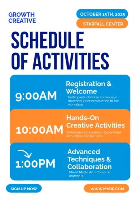 Copy of White Professional Schedule Of Activities Poster A3 | PosterMyWall