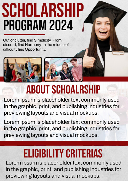 Modèle White Professional Scholarship A4 | PosterMyWall