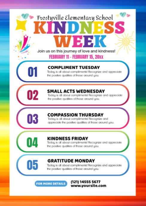 White Professional School Activity Schedule A6 Template | PosterMyWall