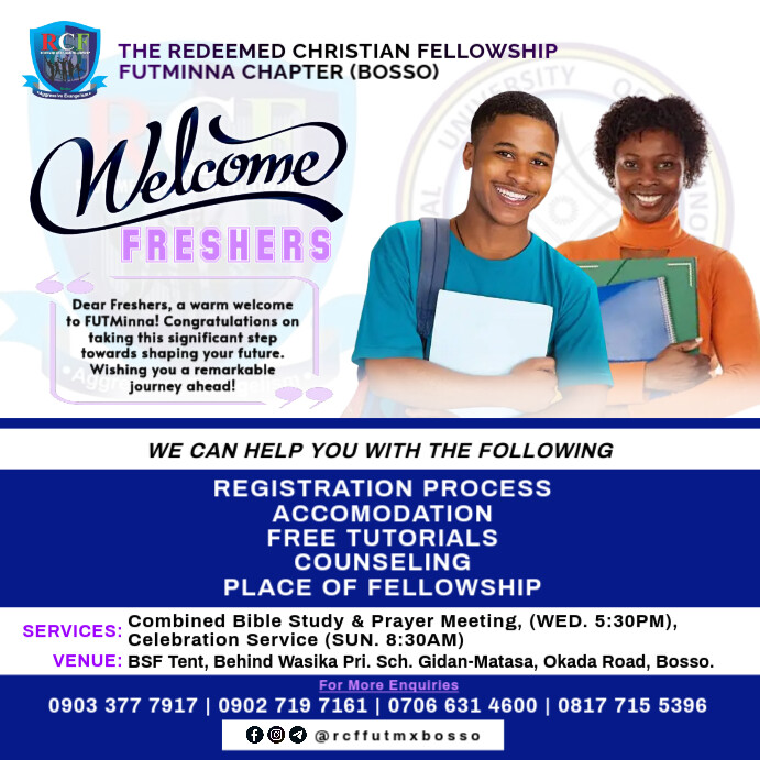 White Professional School Fellowship Freshers Welcome Instagram Post เท ...