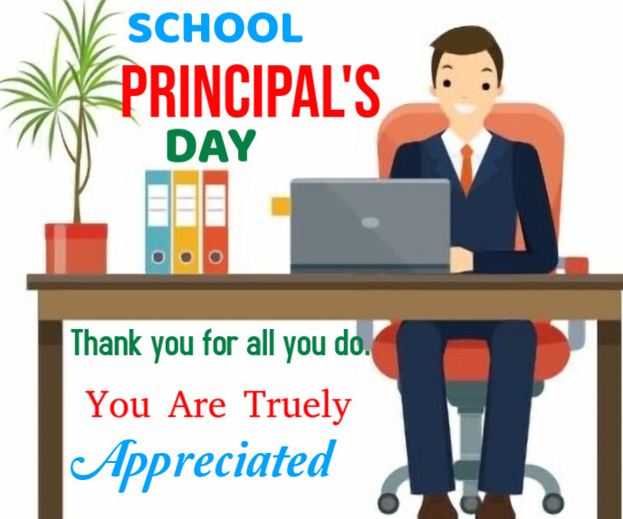White Professional School Principal’s Day Poster Large Rectangle ...
