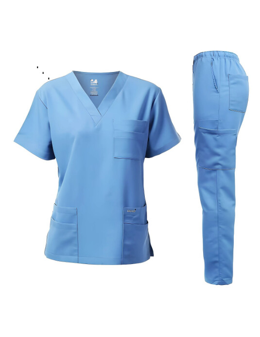 White Professional Scrubs Medical Uniform Women And Men's Medical ...