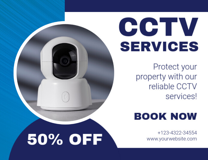 White Professional Security Cctv Flyer (us Letter) Template | PosterMyWall