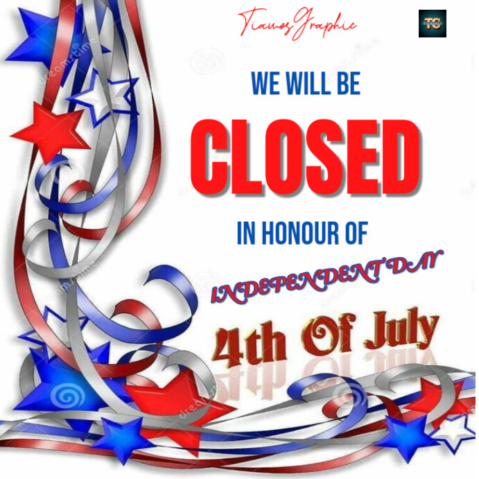 White Professional Shop Closed 4th Of July Instagram Post Template ...