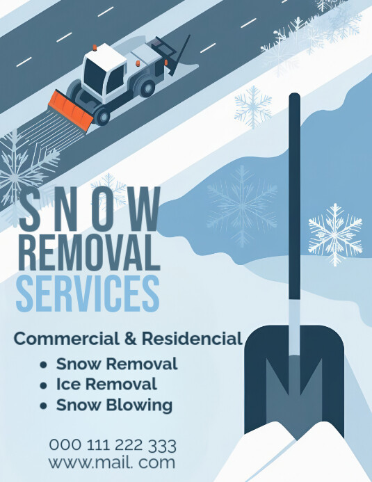 White Professional Snow Removal Flyer (us Letter) Template | PosterMyWall