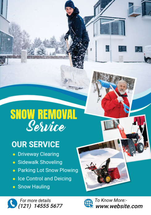 White Professional Snow Removal Flyer Template A4 | PosterMyWall