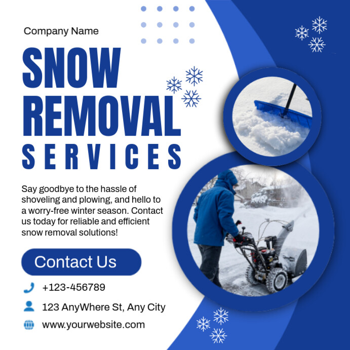 White Professional Snow Removal Instagram Post Template | PosterMyWall