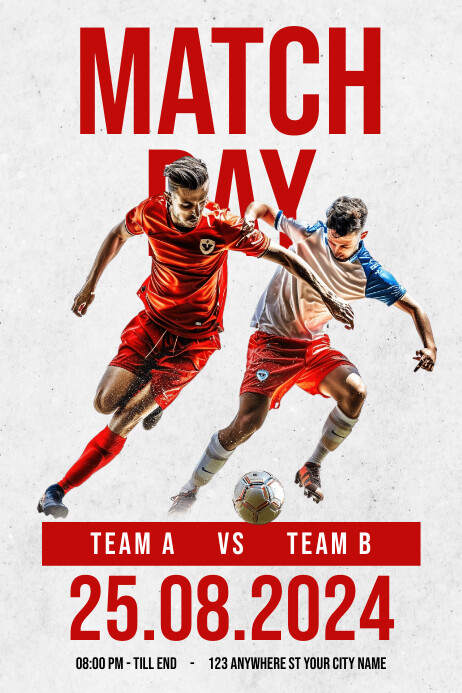 Copy of White Professional Soccer Match Day Poster | PosterMyWall