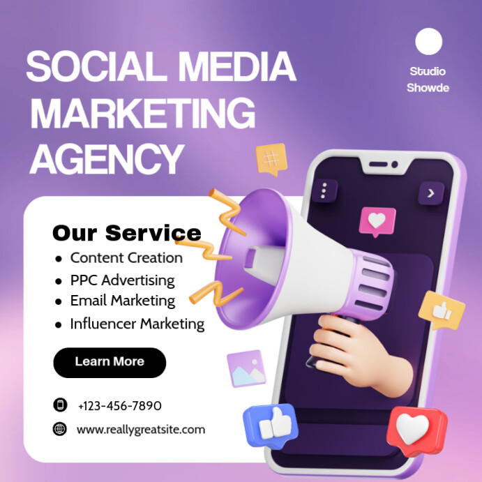 White Professional Social Media Marketing Agency Instagram Post ...