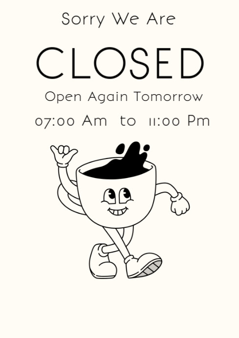Plantilla de White Professional Sorry We Are Closed Banners A4 ...