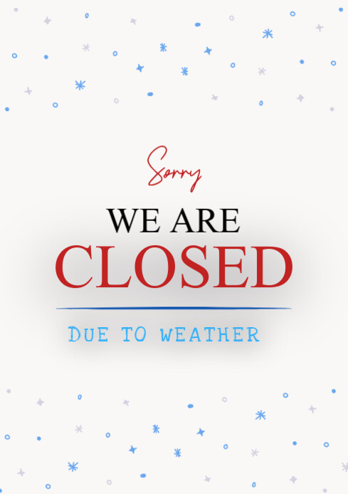 White Professional Sorry We Are Closed Temporary A4 Template | PosterMyWall