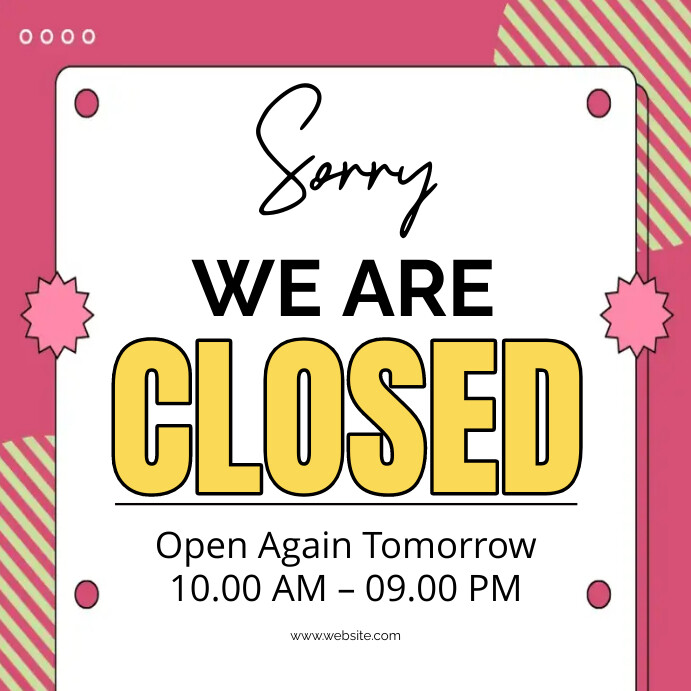 White Professional Sorry We Are Instagram Po Template | PosterMyWall