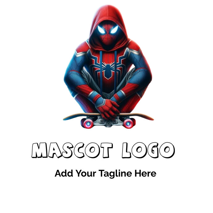 Modèle White Professional Spider Man Mascot Logo Log | PosterMyWall