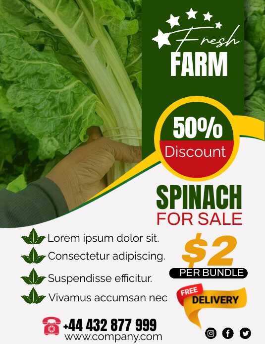 Copy of White Professional Spinach Flyer (us Letter) | PosterMyWall