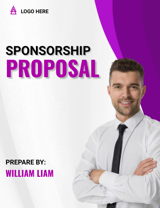 White Professional Sponsorship Proposal Flyer Template | PosterMyWall