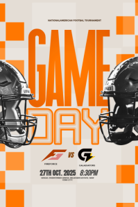 Orange Professional Sports Flyer, Match Day Poster, Tournament Flyer ...