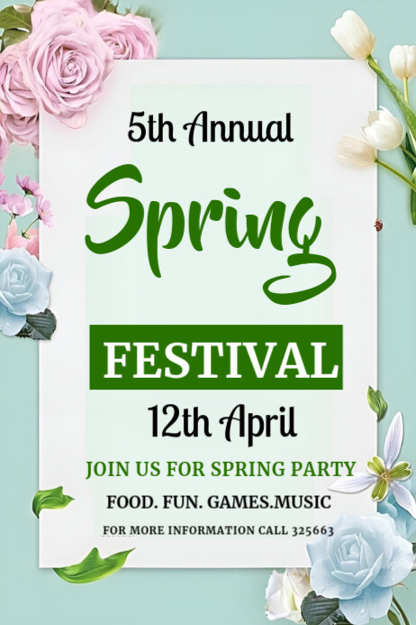 White Professional Spring Festivel Poster Template | PosterMyWall