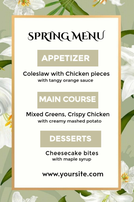 White Professional Spring Special Menu Poster Template | PosterMyWall