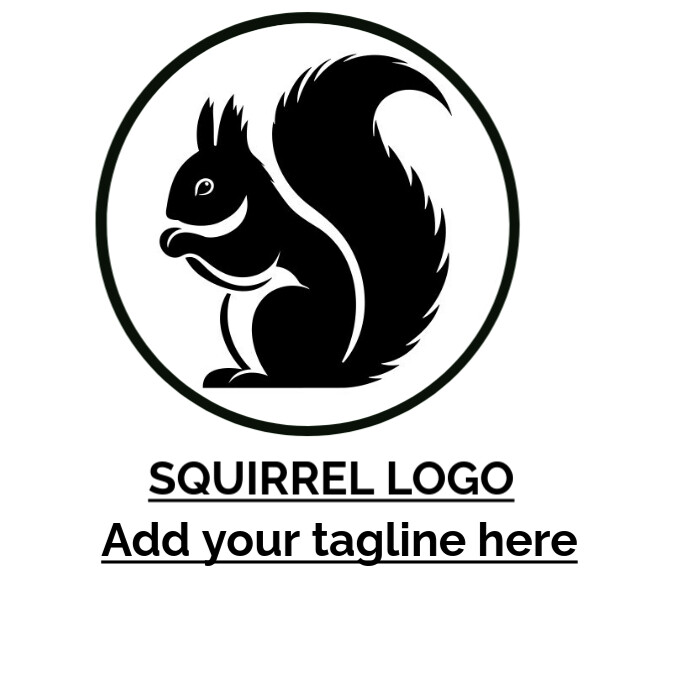 White Professional Squirrel Logo Template | PosterMyWall
