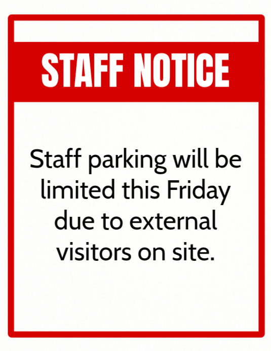 White Professional Staff Notice Announcement Company Corporate Poster ...