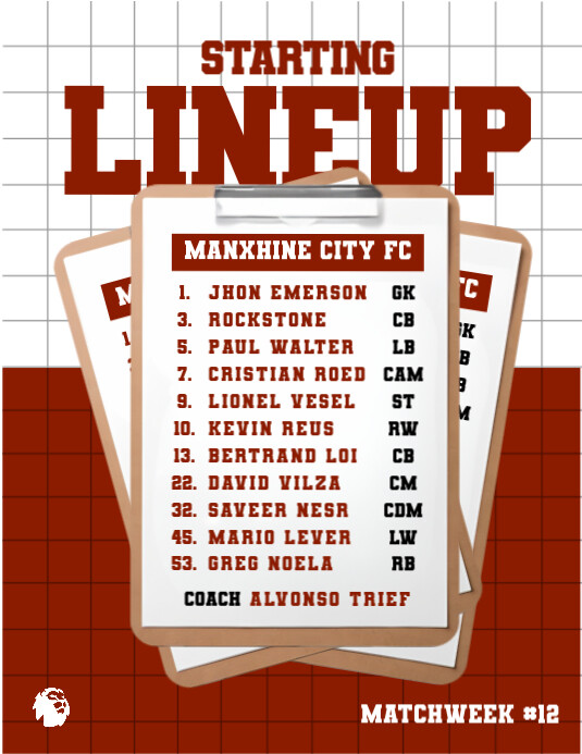 Copy of White Professional Starting Line Up Flyer (us Letter ...