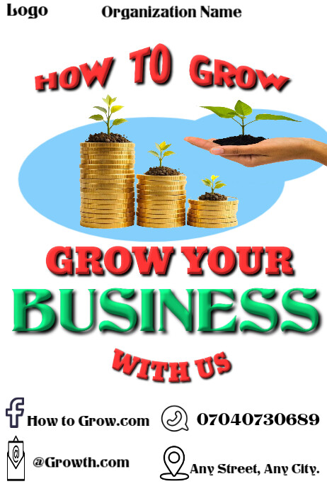 White Professional Startup Growth Poster Template | PosterMyWall