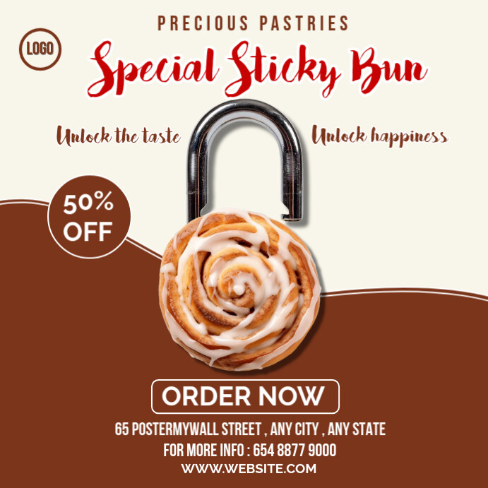 Modèle White Professional Sticky Bun Instagram Post | PosterMyWall