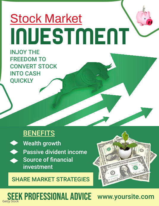 White Professional Stock Market Investment Fl Template | PosterMyWall