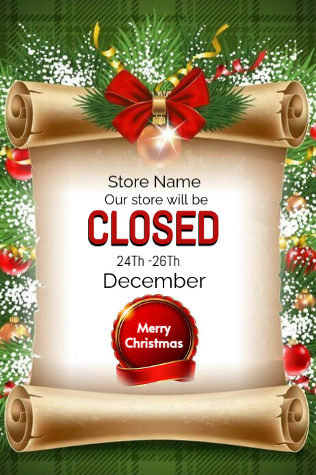 White Professional Store Closure Sign Poster Template | PosterMyWall