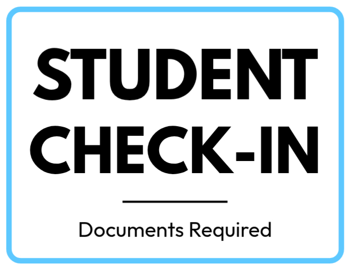 White Professional Student Check In Sign New Students Registration Desk ...