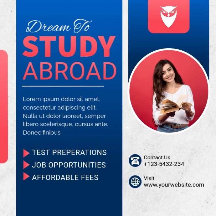 White Professional Study Abroad Instagram Post Template | PosterMyWall