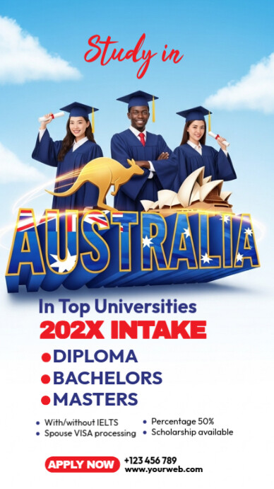 Copy of White Professional Study In Australia Ad Instagram Story | PosterMyWall