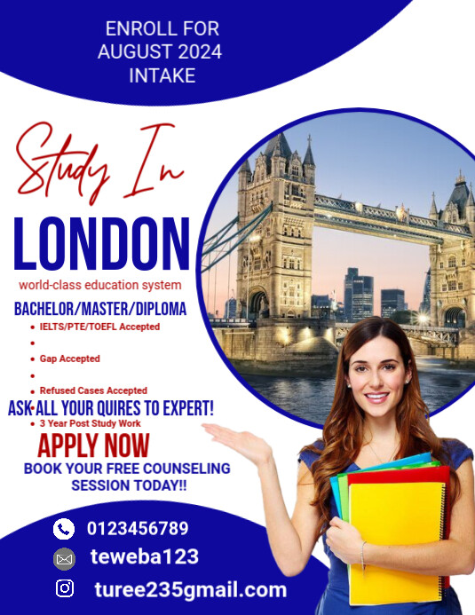 Copy of White Professional Study In London Flyer (us Letter) | PosterMyWall