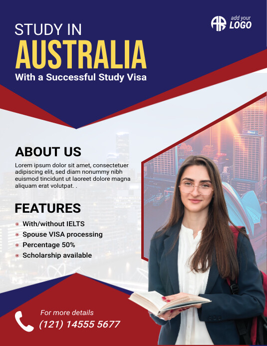 Copy of White Professional Study Permit Australia Tem | PosterMyWall