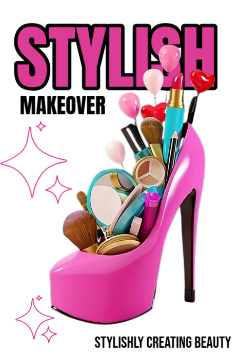 White Professional Stylish Makeover Poster Template | PosterMyWall