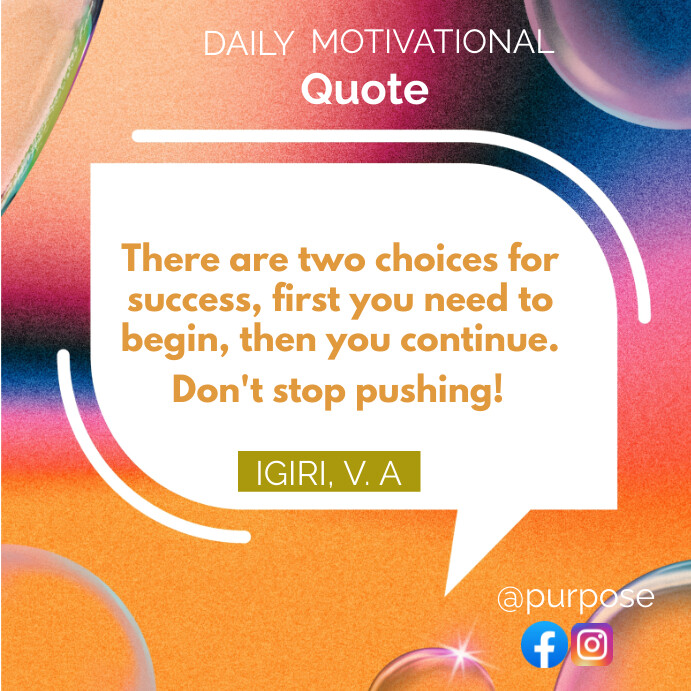 White Professional Sucess Quote Instagram Pos Template | PosterMyWall