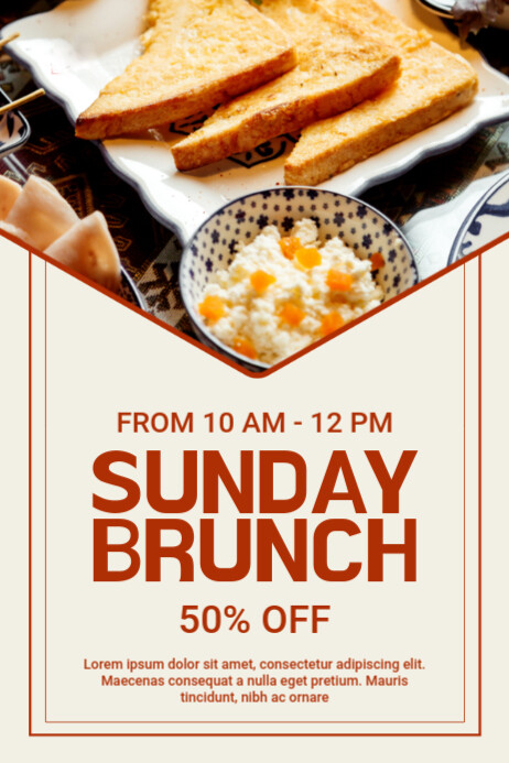 White Professional Sunday Brunch Poster Template | PosterMyWall